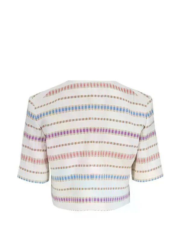 Veronica Beard Striped Cropped Jacket