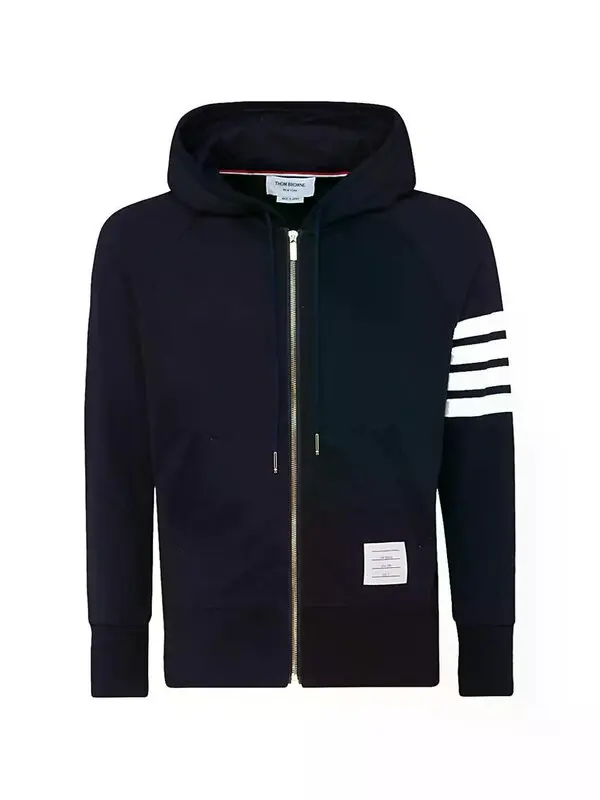 Thom Browne 4-bar Zip-up Hoodie - Blue