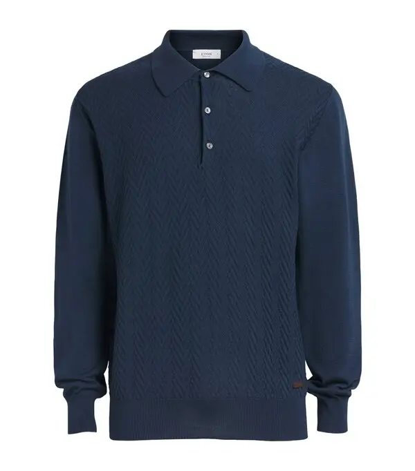 Eton Chevron-jacquard Polo Sweater