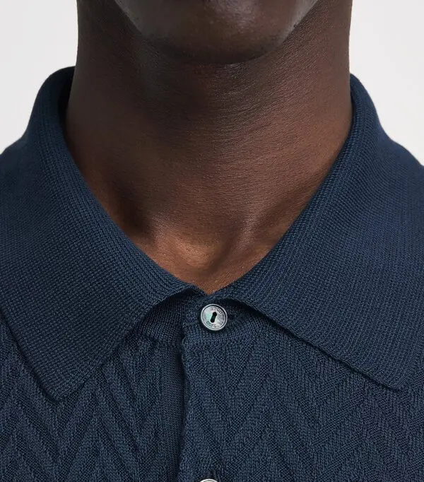 Eton Chevron-jacquard Polo Sweater