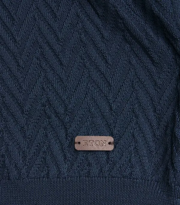 Eton Chevron-jacquard Polo Sweater