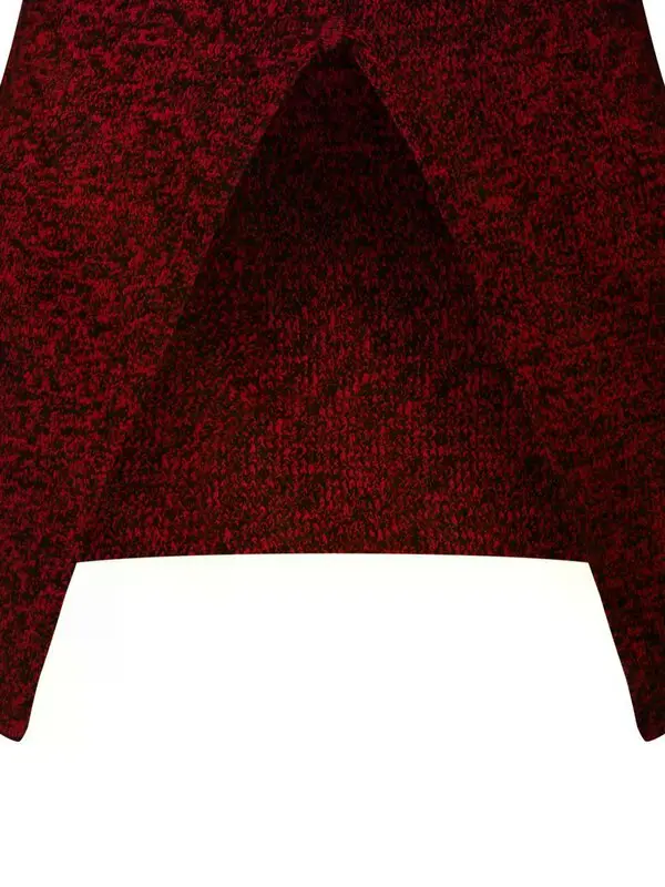 ET OCHS Marl-effect Cut-out Cardigan - Red