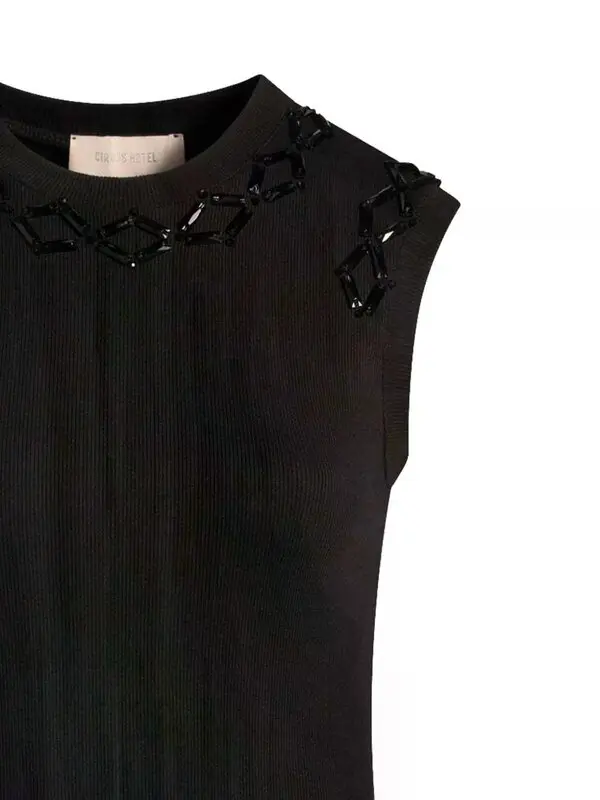 CIRCUS HOTEL Sequin-embellished Ribbed Top