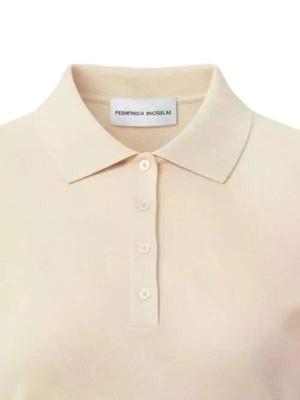 EMERSON RENALDI Fine-knit Short-sleeve Polo Shirt - Neutrals