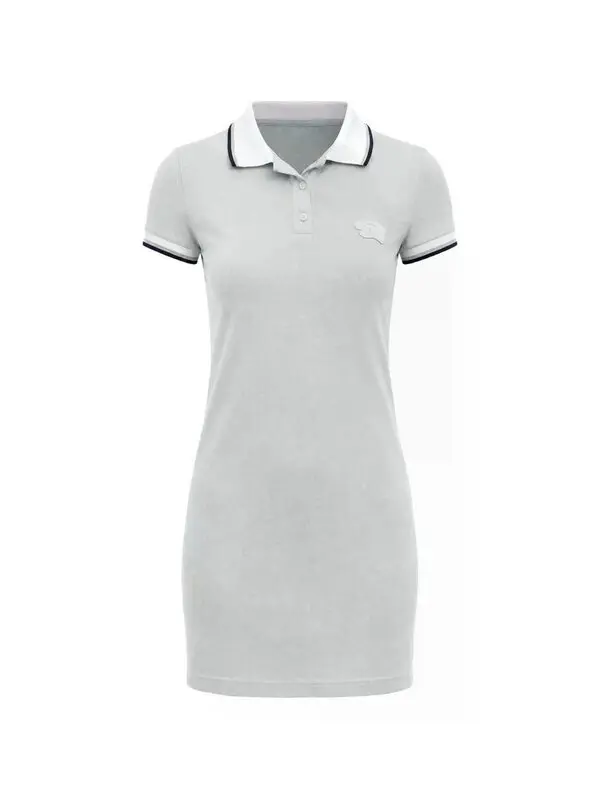 Dsquared2 Embroidered Logo Cotton Mini Polo Dress - Grey