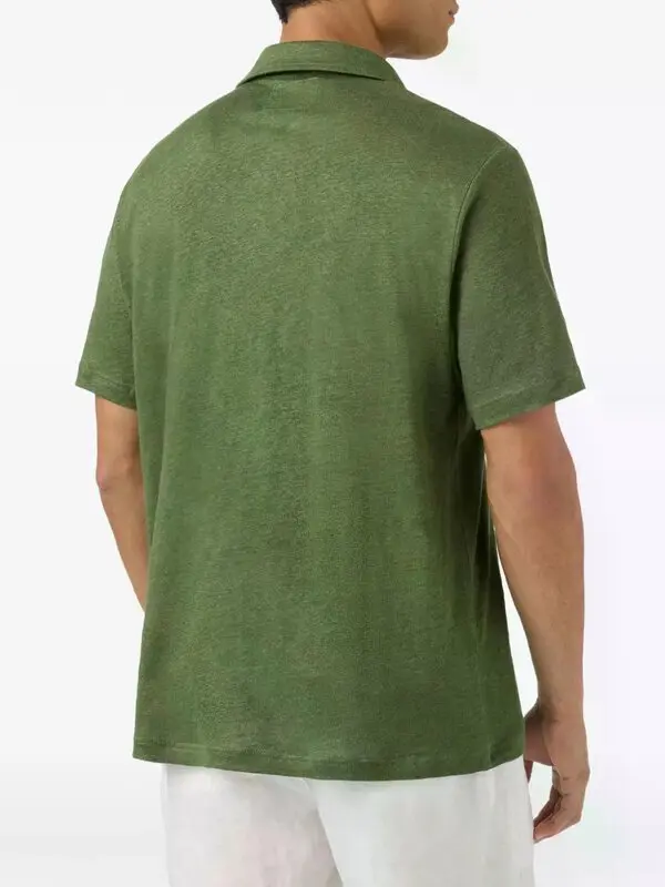 MC2 SAINT BARTH Fraser Polo Shirt In Pure Linen - Green