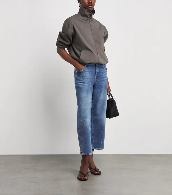 7 For All Mankind Embellished Stovepipe Jeans