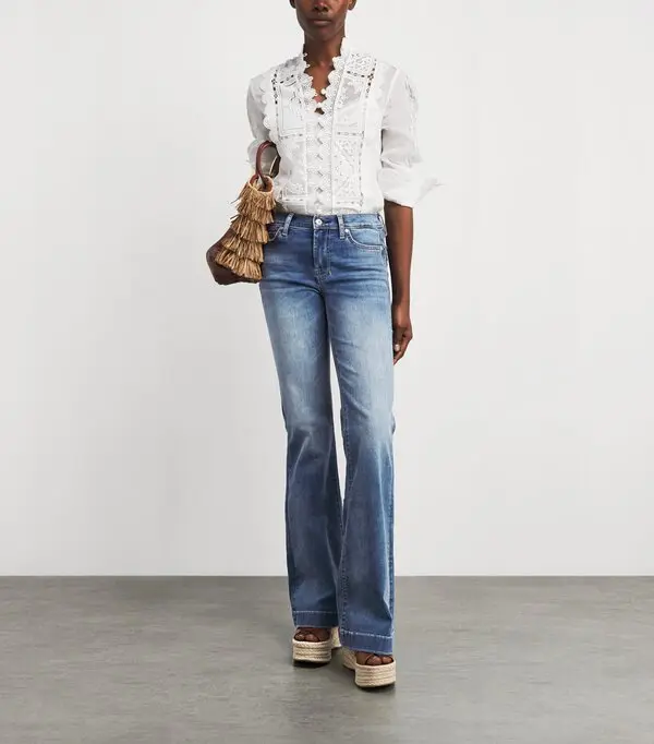 7 For All Mankind Dojo Slim Illusion Flared Jeans - Blue