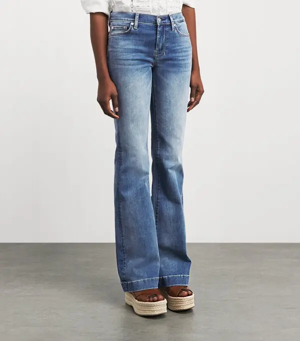 7 For All Mankind Dojo Slim Illusion Flared Jeans - Blue