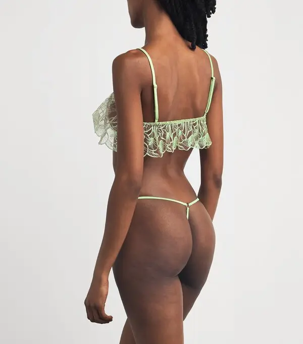 Kiki De Montparnasse Stretch-silk Tous Les Jours Thong - Green
