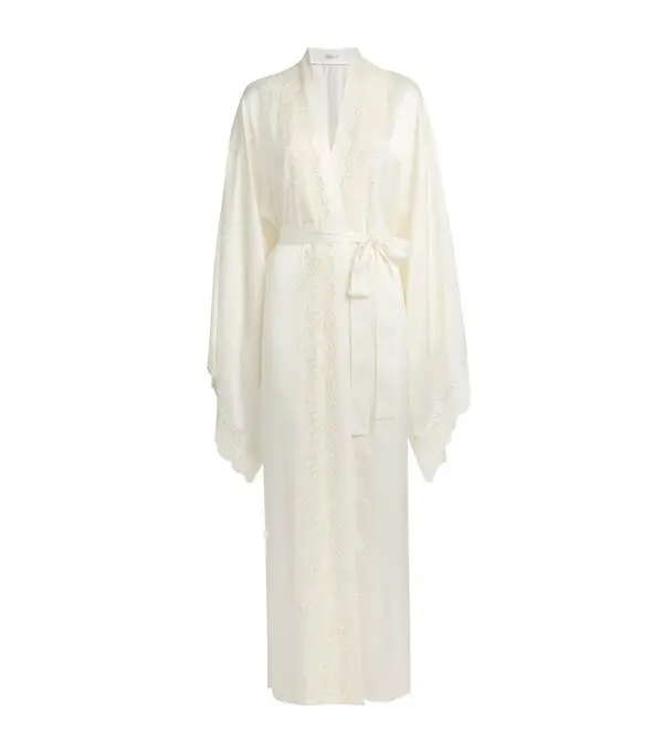 BOCAN Lace-tim Sera Robe - White