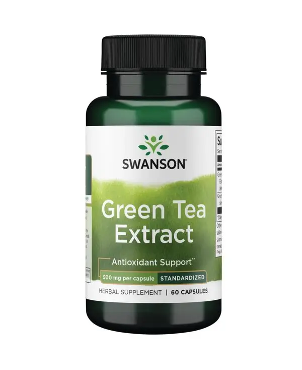 SWANSON Green Tea Extract 500 Milligrams 60 Capsules - No Color