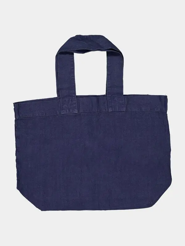 CHARVET ÉDITIONS Navy Linen Escapade Bag - Blue