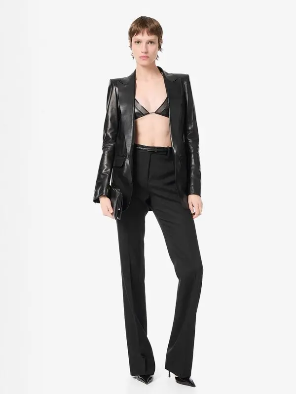 TOM FORD Wool Silk Blend Tailored Straight Trousers