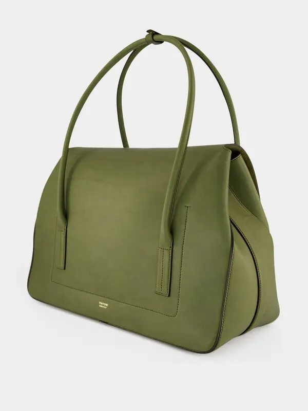 TOM FORD Natural Calfskin Leather Shoulder Bag - Green