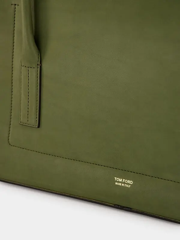TOM FORD Natural Calfskin Leather Shoulder Bag - Green