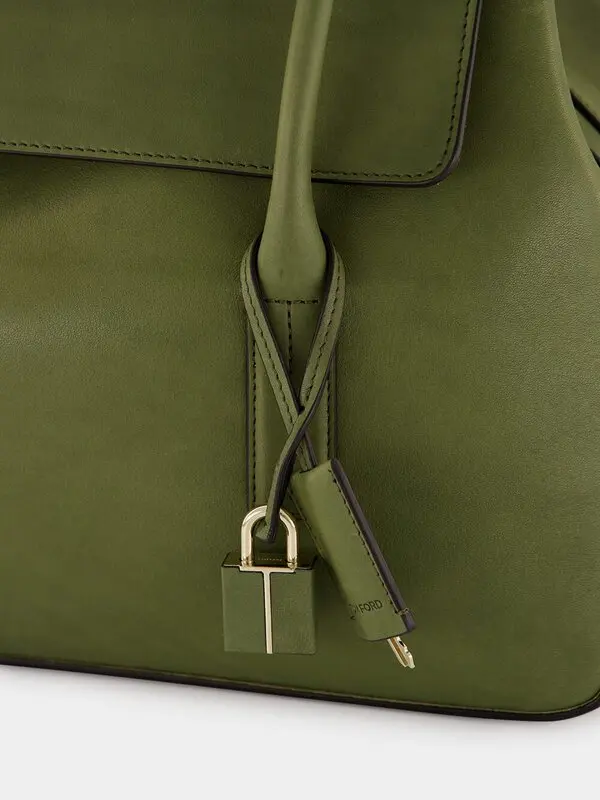 TOM FORD Natural Calfskin Leather Shoulder Bag - Green