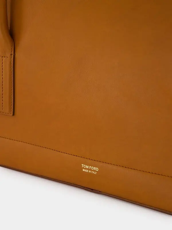 TOM FORD Caramel Natural Leather Eclipse Large Shoulder Bag - Orange