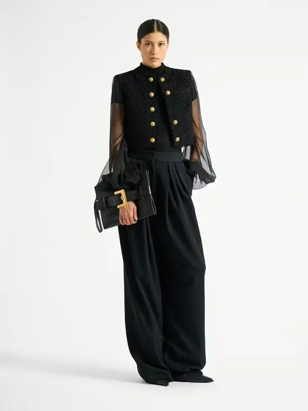 Balmain Anthem Smooth Leather Clutch - Black