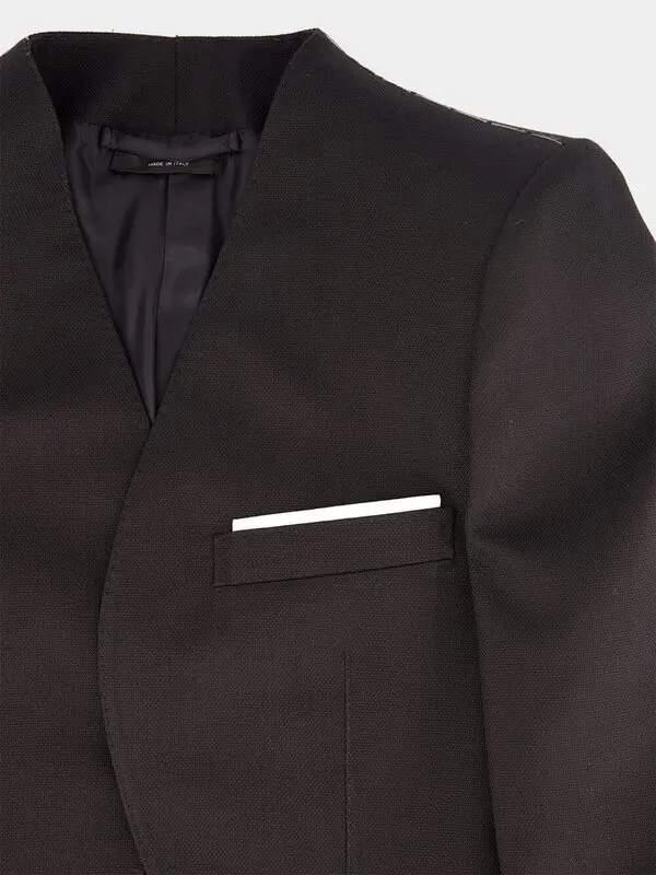 TOM FORD Collarless Wool Silk Panama Jacket