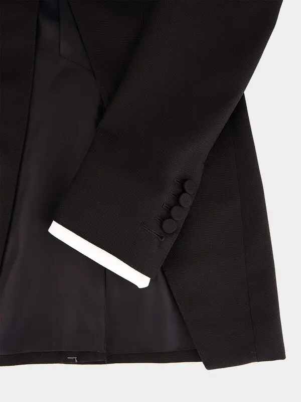 TOM FORD Collarless Wool Silk Panama Jacket