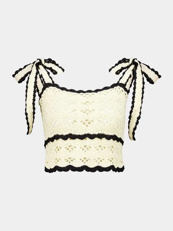 Zimmermann Aster Crochet Cami Top - Beige