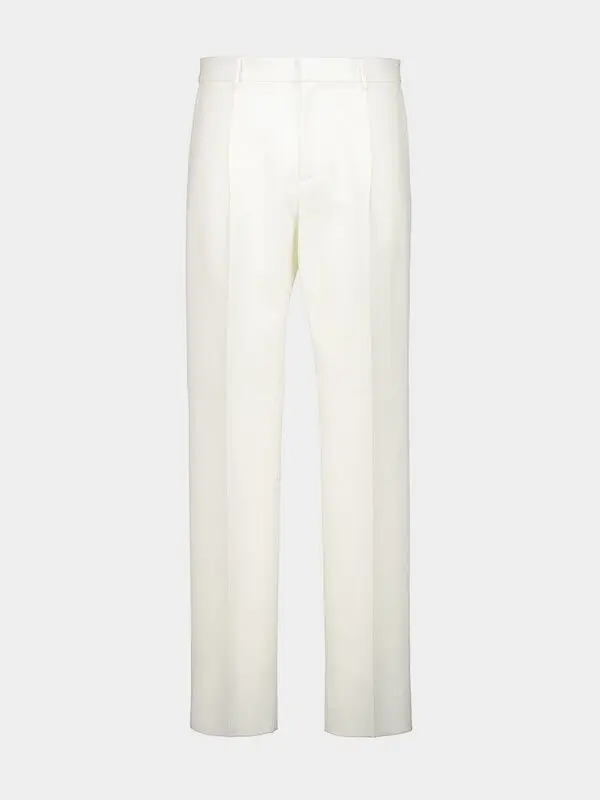 FERRAGAMO Tailored Cotton Cashmere Twill Trousers