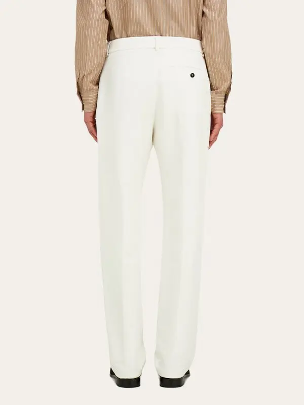 FERRAGAMO Tailored Cotton Cashmere Twill Trousers