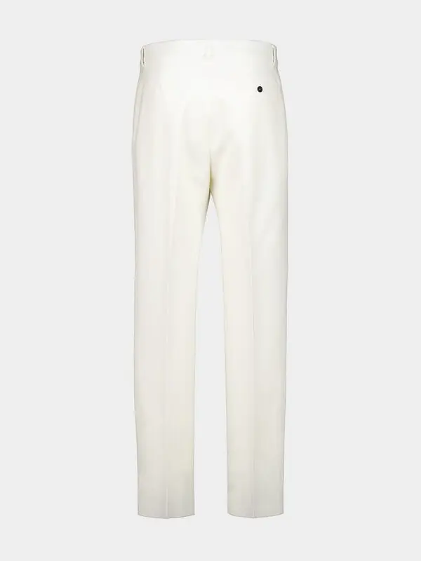 FERRAGAMO Tailored Cotton Cashmere Twill Trousers