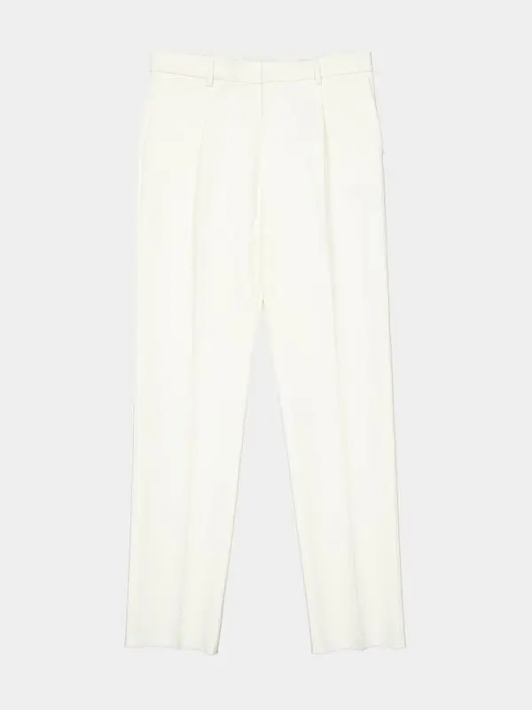 FERRAGAMO Tailored Cotton Cashmere Twill Trousers