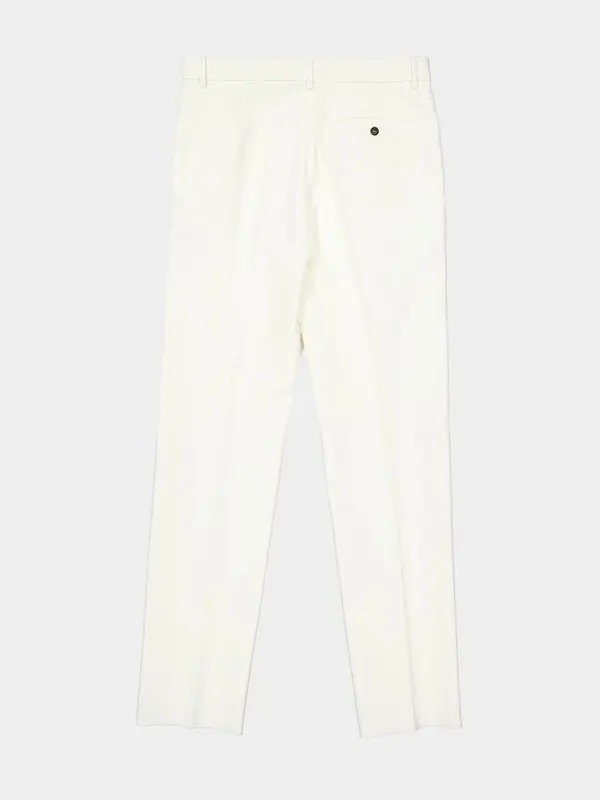 FERRAGAMO Tailored Cotton Cashmere Twill Trousers