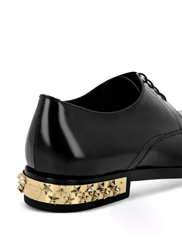 Philipp Plein Star Stud-embellished Leather Derby Shoes