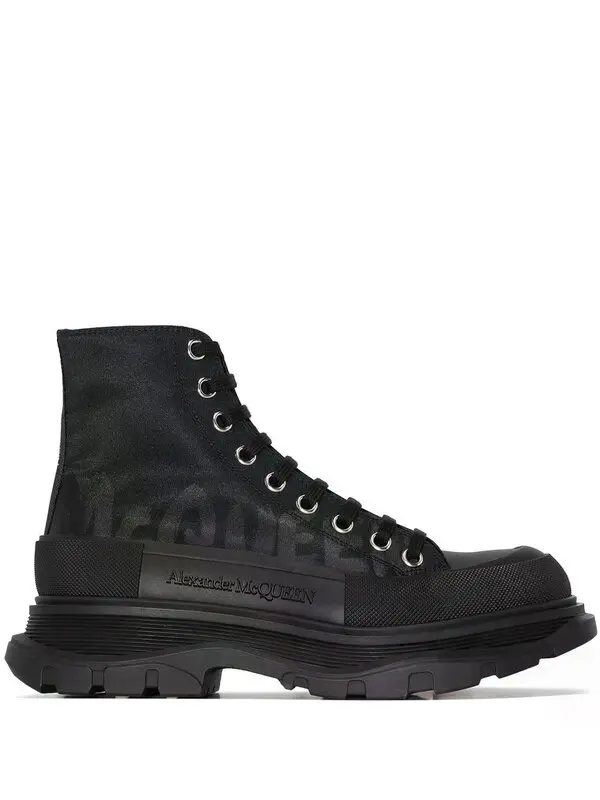Alexander McQueen Tread Slick Lace-up Boots - Black