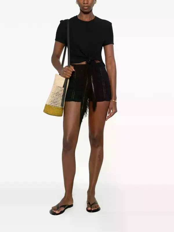Nanushka Mariel Ruched-front Crop Top - Black