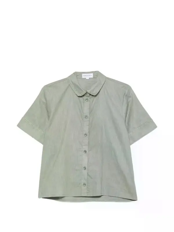 ORSINA Short-sleeve Blanket-stitched Shirt
