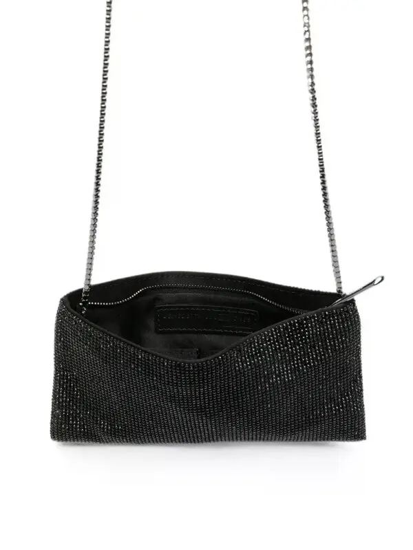 Benedetta Bruzziches Crystal-embellished Mesh Clutch - Black