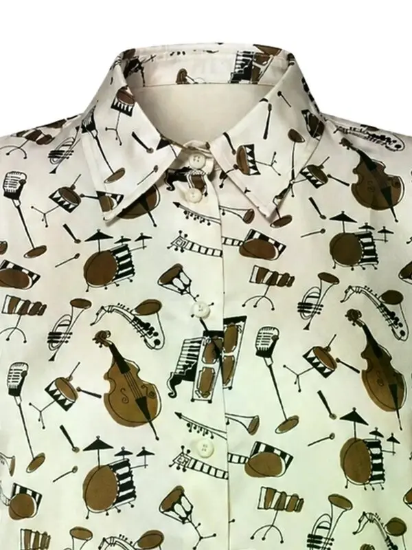 Dolce & Gabbana Musical Instrument Print Short Sleeve Shirt - Neutrals