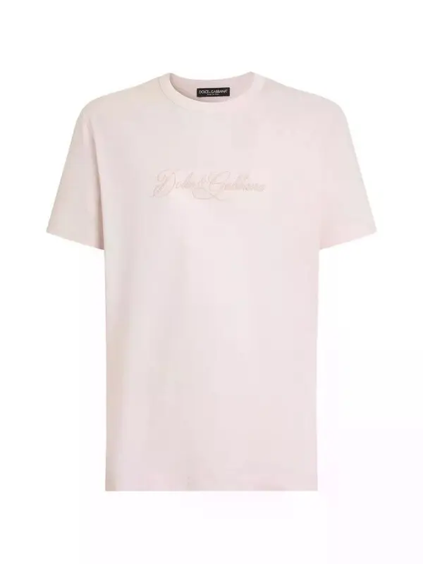 Dolce & Gabbana Cotton T-shirt With Dg Embroidery - Pink