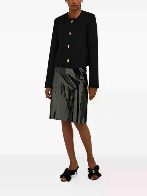 FERRAGAMO Cropped Wool And Cashmere Jacket With Gancio Buckle Buttons