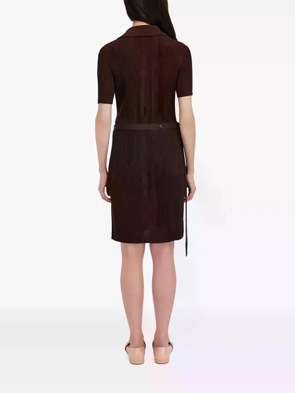 FERRAGAMO Ribbed Knit Polo Dress