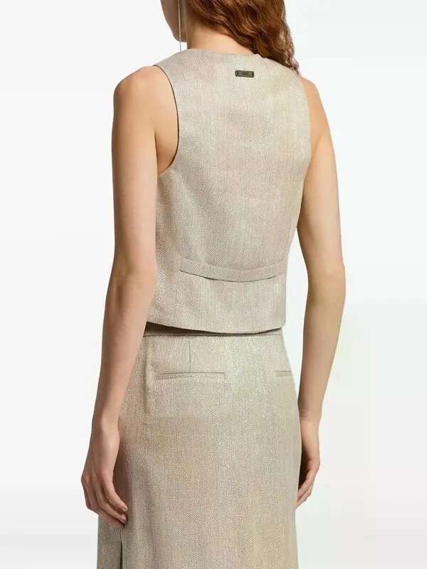 Peserico Herringbone Pattern Waistcoat