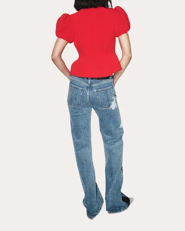 Hellessy Zion Embroidered Lace Straight-leg Jeans