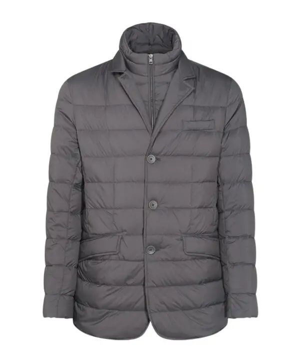 Herno Layered Effect Quilted Coat
