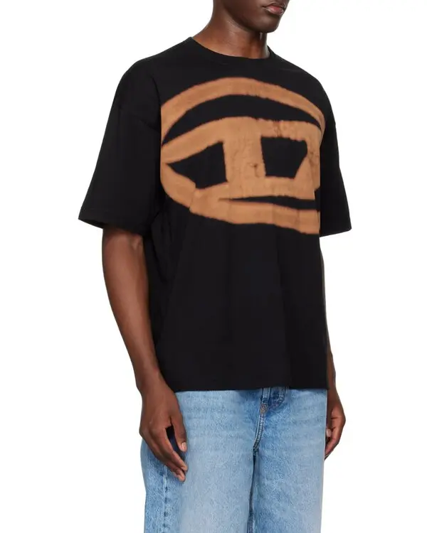 DIESEL® Oval D Logo Bleached Crewneck T-shirt