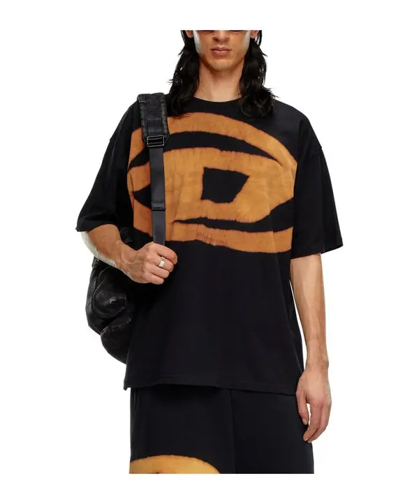 DIESEL® Oval D Logo Bleached Crewneck T-shirt