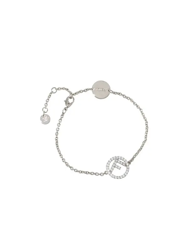 Fendi Palladium-colored 'f Is Logo Bracelet - Silver