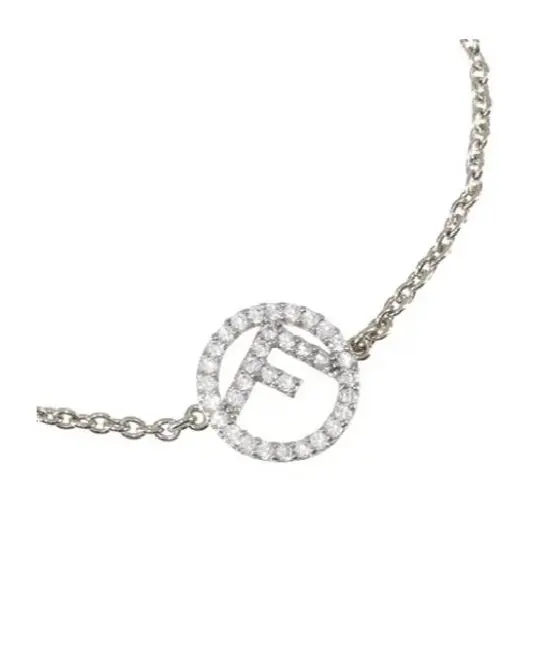 Fendi Palladium-colored 'f Is Logo Bracelet
