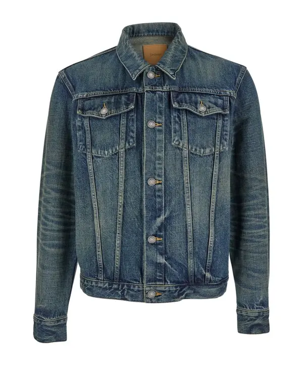 Saint Laurent Buttoned Long-sleeved Denim Jacket