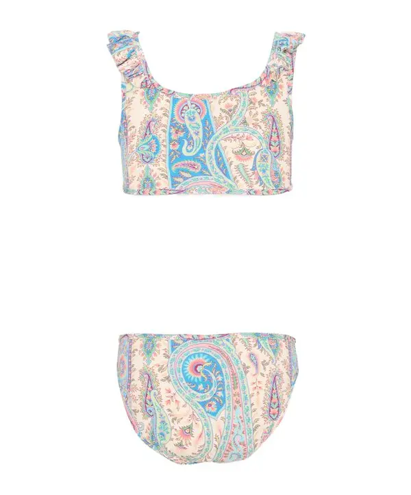 Etro Ruffled Paisley Print Swimwear Set