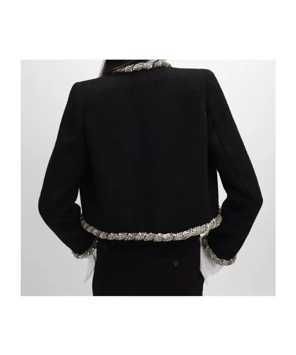 Celine Embroidered Icone Jacket In Wool Natt